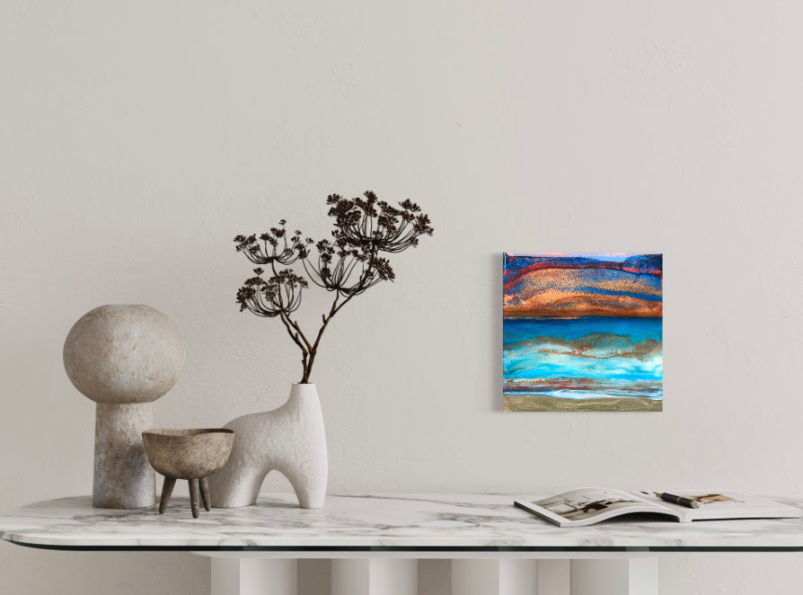 Shetland Sunset Resin Artwork | Sarah Kay Arts Shetland Resin Artist